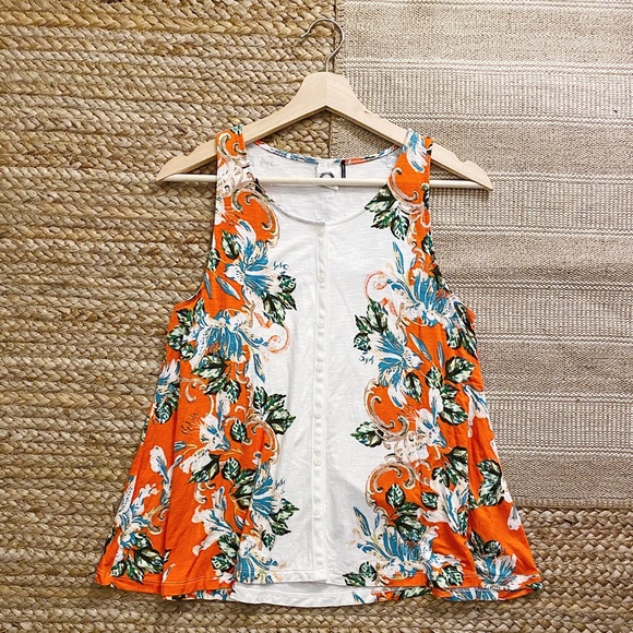 Anthropologie | Tops | Anthropologie Akemi Kin Floral Buttondown Tank ...